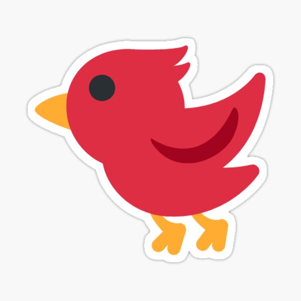 "cute red bird" Sticker for Sale by cutyanamils | Redbubble