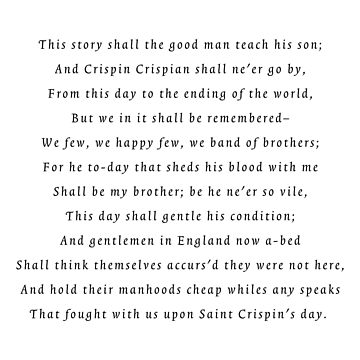 "St Crispin's Day Speech" Greeting Card for Sale by MrFunkhouser ...
