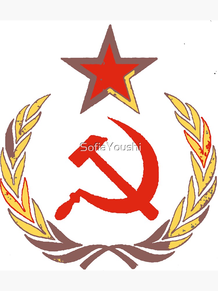 "Red star and hammer and sickle" Art Print by SofiaYoushi | Redbubble