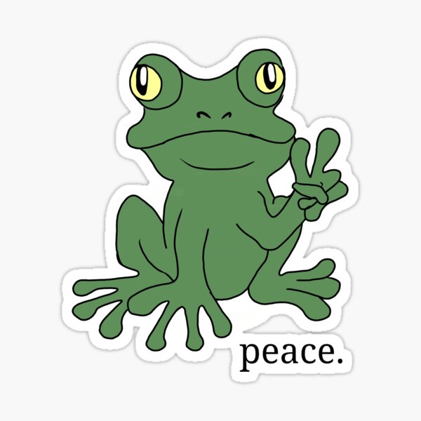 "peace frog" Sticker by juliaorrart | Redbubble
