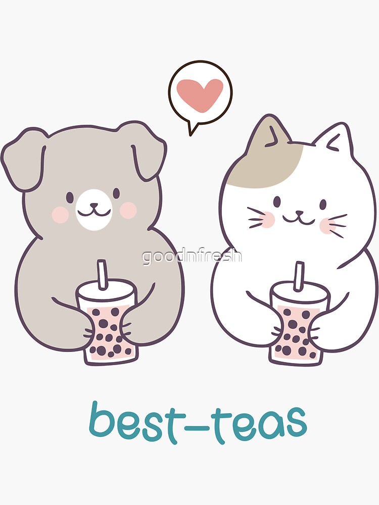"bubble tea besties, boba besties, cute best friend t-shirt" Sticker ...