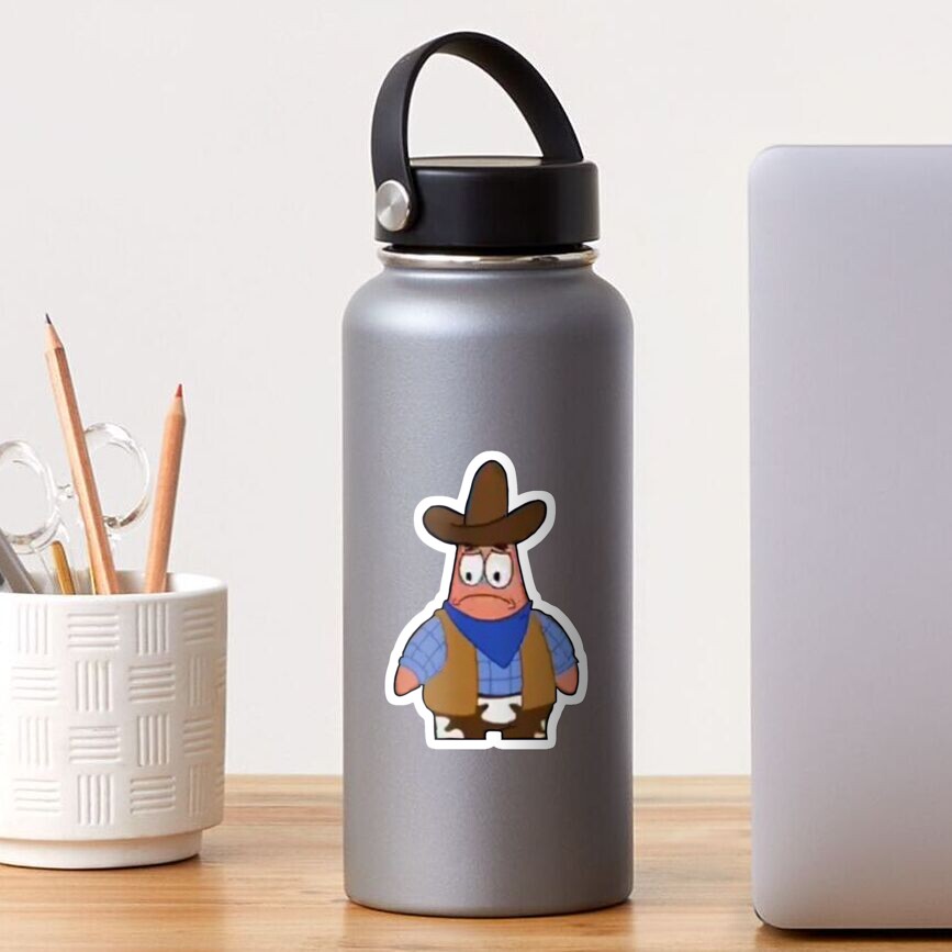 "Cowboy Patrick Meme" Sticker for Sale by sillyeggy | Redbubble
