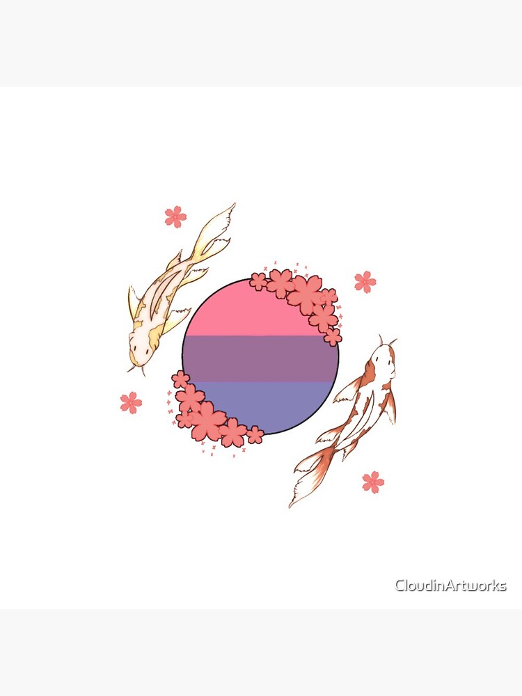 "LGBTQ+ Bisexual Flag koi fish" Pin for Sale by CloudinArtworks | Redbubble