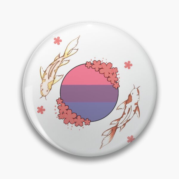 "LGBTQ+ Bisexual Flag koi fish" Pin for Sale by CloudinArtworks | Redbubble