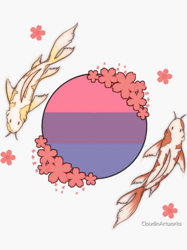 "LGBTQ+ Bisexual Flag koi fish" Sticker for Sale by CloudinArtworks ...