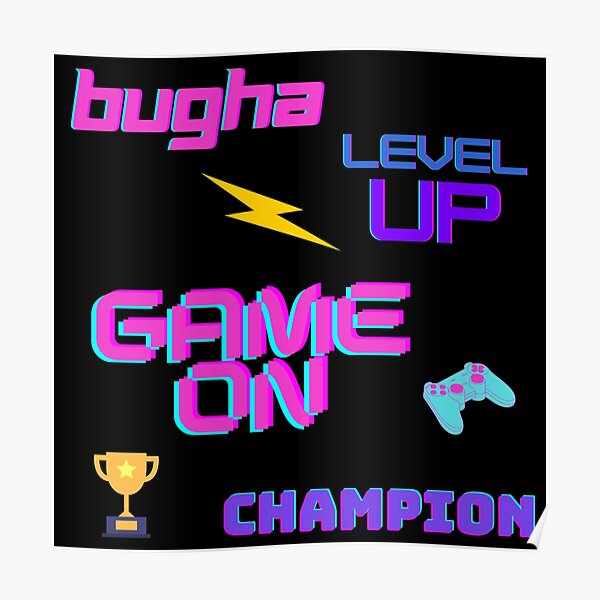 Póster «Diseño de conjunto de pegatinas cómicas de campeones de Bugha ...