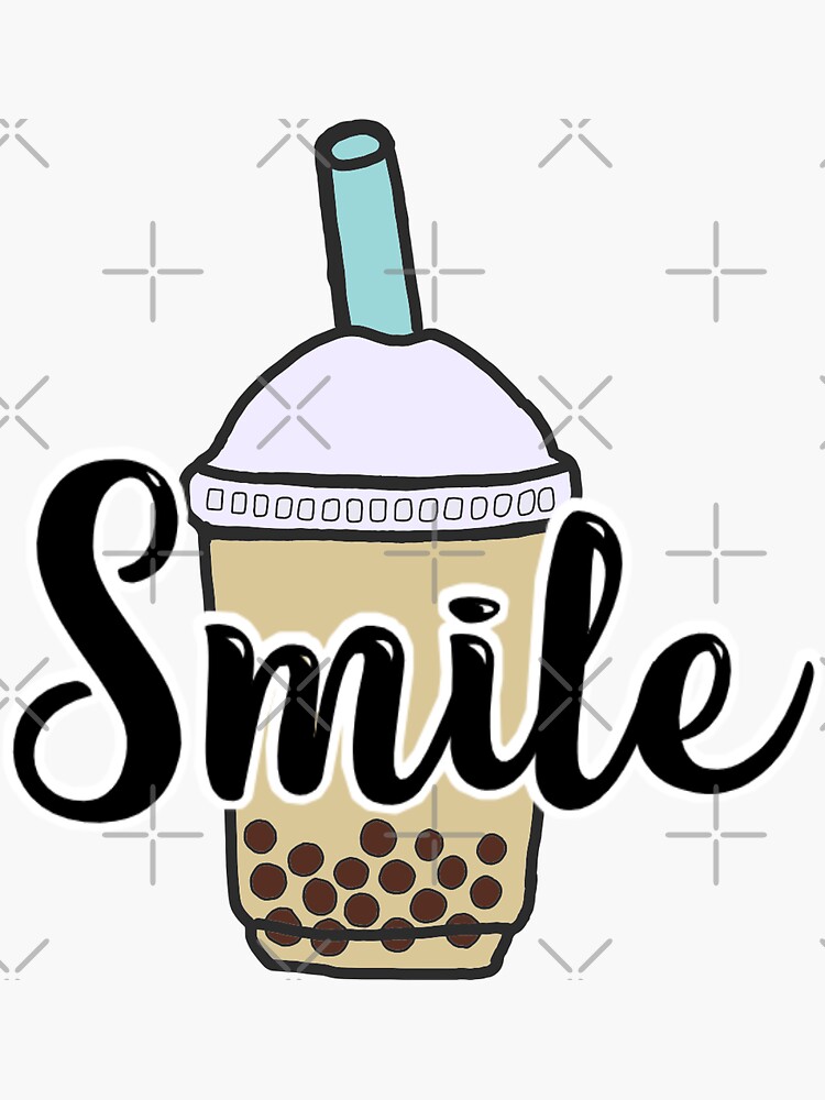 "Boba Tea Smile sticker" Sticker for Sale by jadaahh | Redbubble