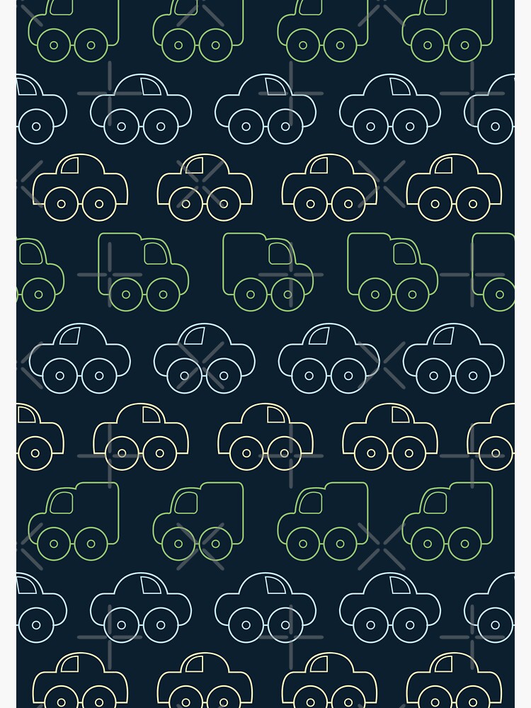 "Cars and Trucks Texture pattern" Sticker for Sale by ImpalaMoon ...