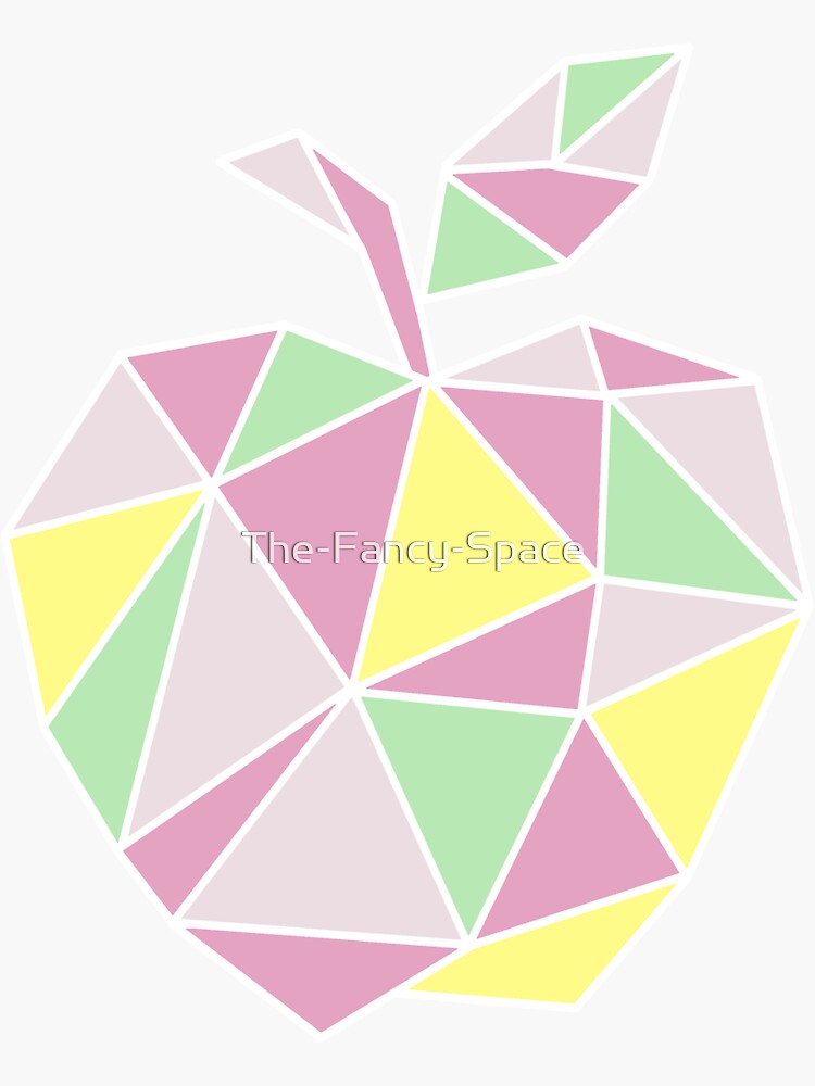 "Geometric colorful apple" Sticker for Sale by The-Fancy-Space | Redbubble