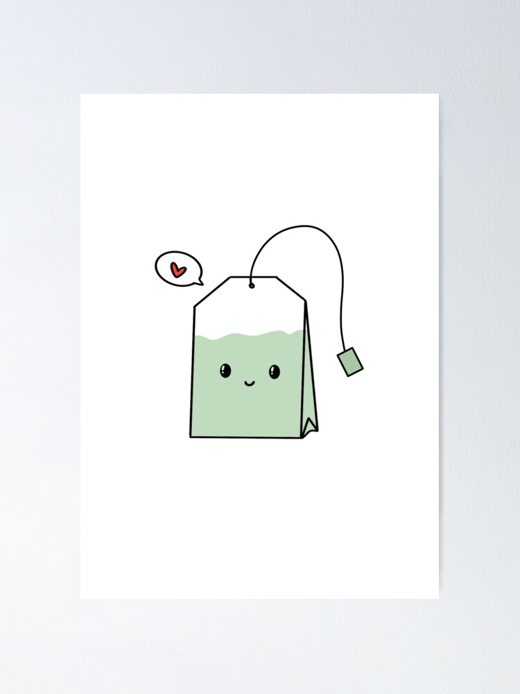 "Cute Green Tea Bag" Poster for Sale by paulinavu | Redbubble
