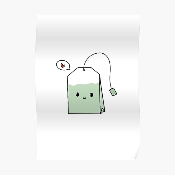 "Cute Green Tea Bag" Poster for Sale by paulinavu | Redbubble