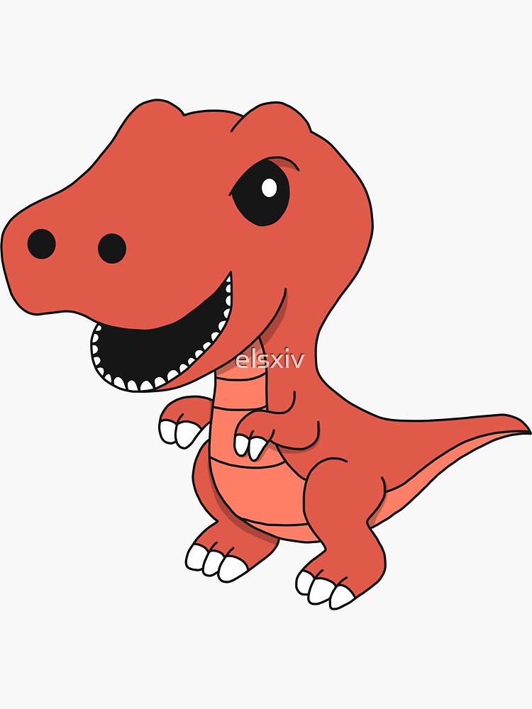 "Pink Tyrannosaurus Rex" Sticker by elsxiv | Redbubble
