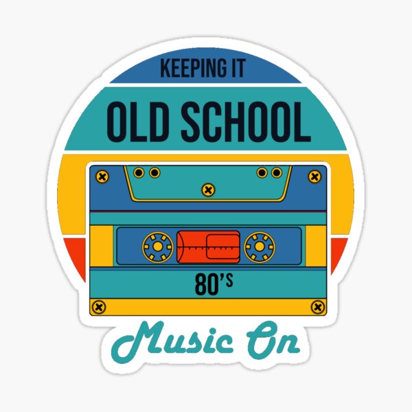"Old school music on" Sticker by Asura-Designs | Redbubble