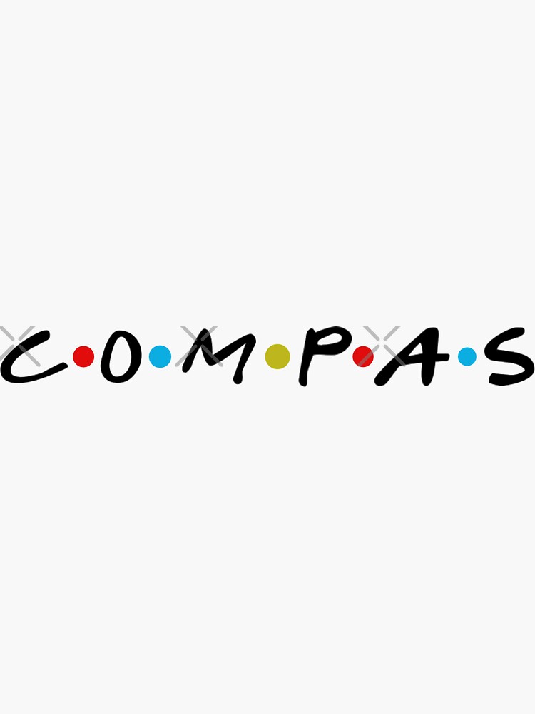 "Compas, friends get yours now" Sticker for Sale by HEMB | Redbubble