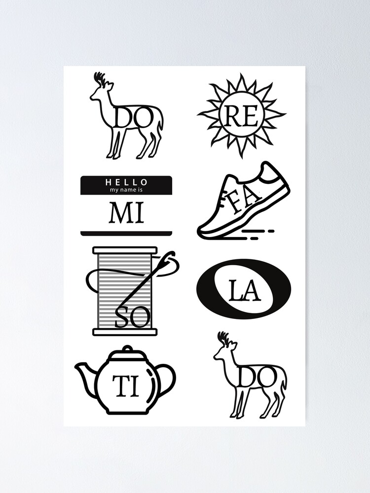 "Do Re Mi - Sound of Music Icons" Poster for Sale by Downstage Designs ...