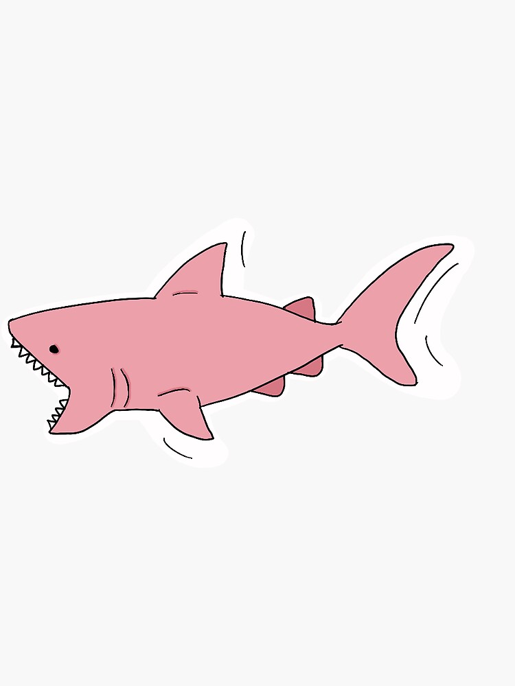 "Pink shark" Sticker for Sale by Riastickersw | Redbubble