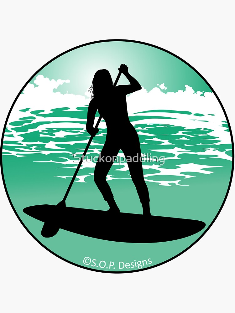 "Green SUP Girl | Stand Up Paddle Board Sticker | Paddle Board Power ...