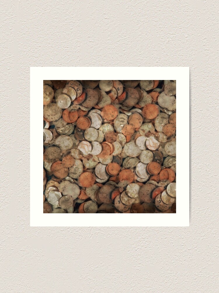 "coin collection_watercolor painting" Art Print for Sale by ...