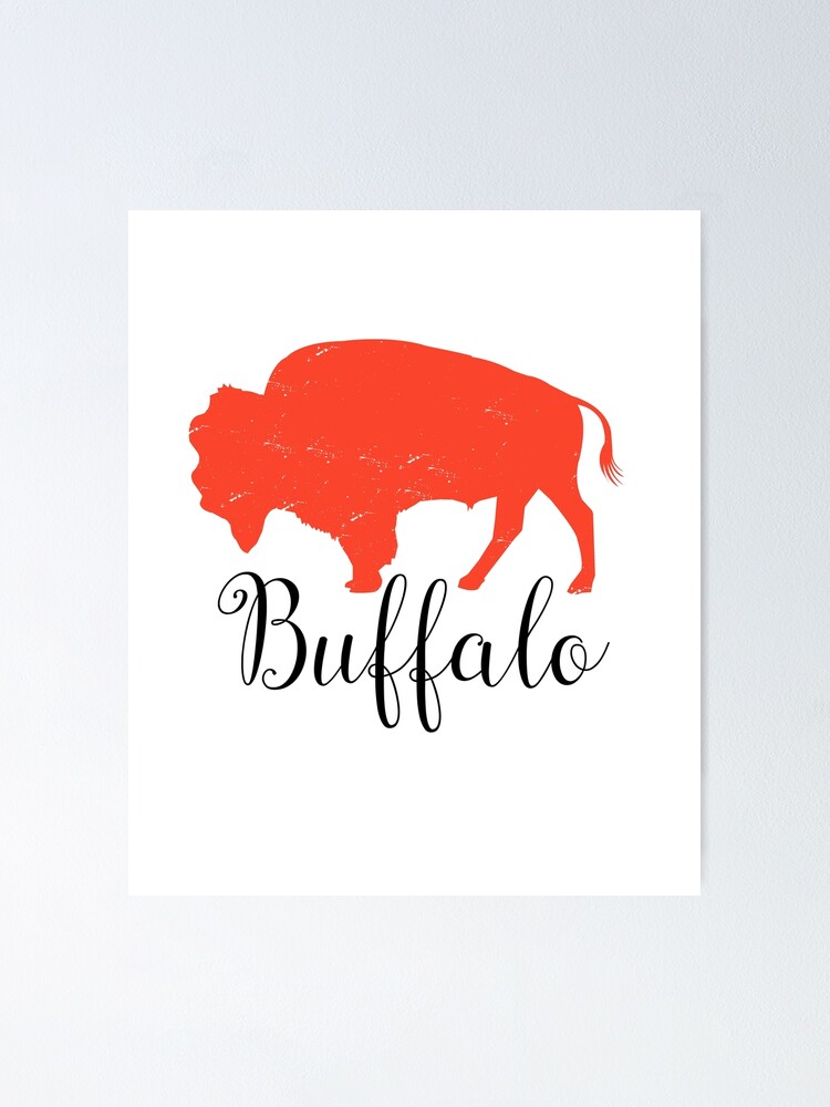 "Buffalo New York WNY 716 BuffaLove Pattern White and Red" Poster for ...