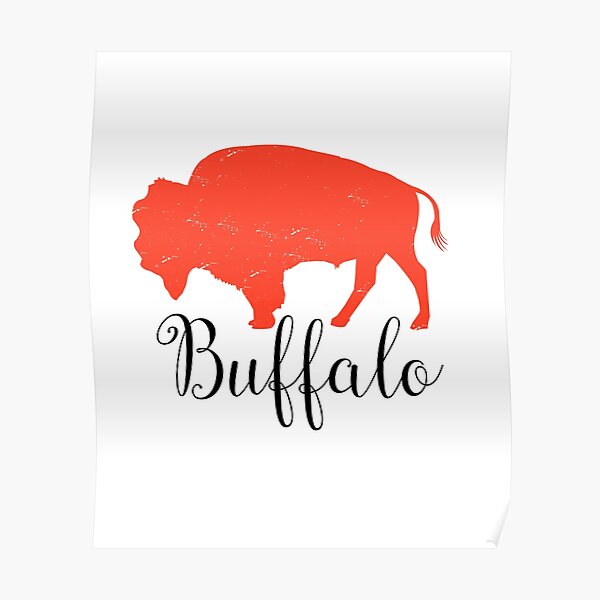 "Buffalo New York WNY 716 BuffaLove Pattern White and Red" Poster for ...