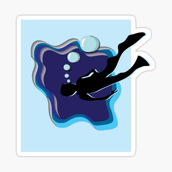 "Diving The deep,Scuba diving " Sticker for Sale by Ittiphan | Redbubble