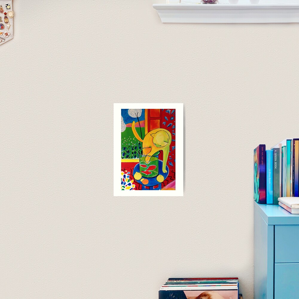 Impression artistique « Chat Matisse - Le chat aux poissons rouges (le ...