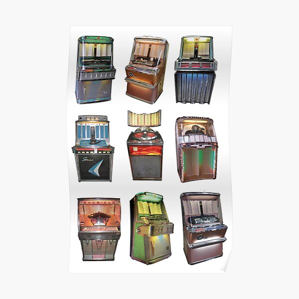 "Vintage Jukebox selection" Poster for Sale by CorneredSquare | Redbubble