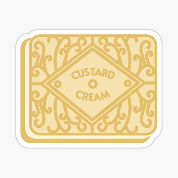 "Custard Cream Biscuit British Tea" Sticker for Sale by Krokkomilk ...