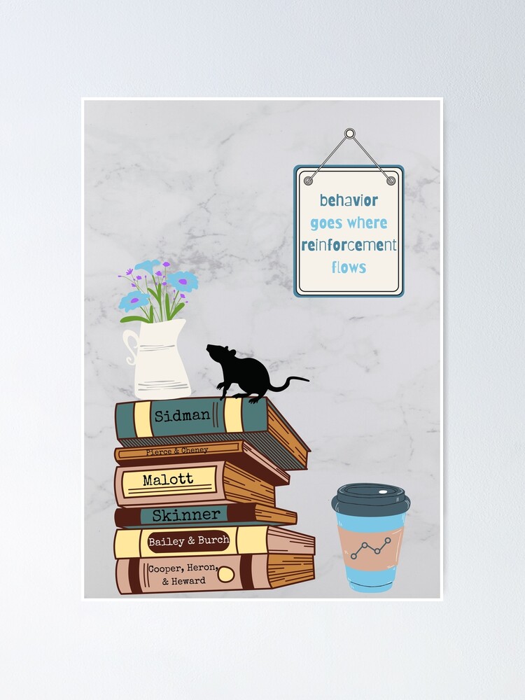 "BCBA book stack blue" Poster by itslaurenb | Redbubble