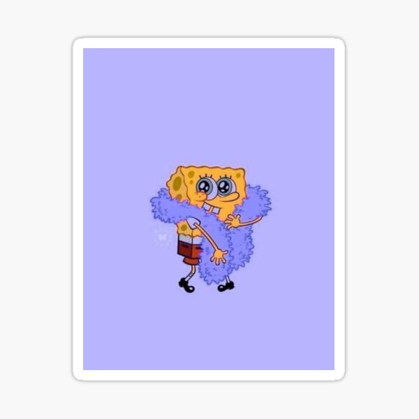 "Purple Cartoon Fancy Spongebob" Sticker by marlenaduliga | Redbubble