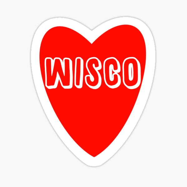 "University of Wisconsin Heart" Sticker for Sale by rwachen | Redbubble