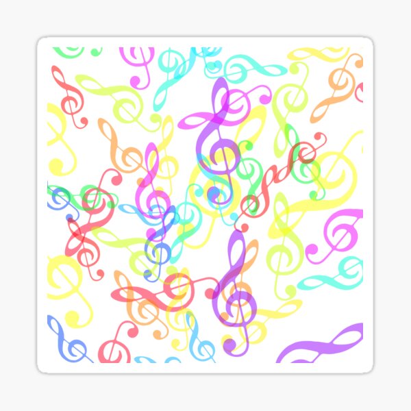 "Rainbow Treble Clefs" Sticker for Sale by hgrainger312 | Redbubble