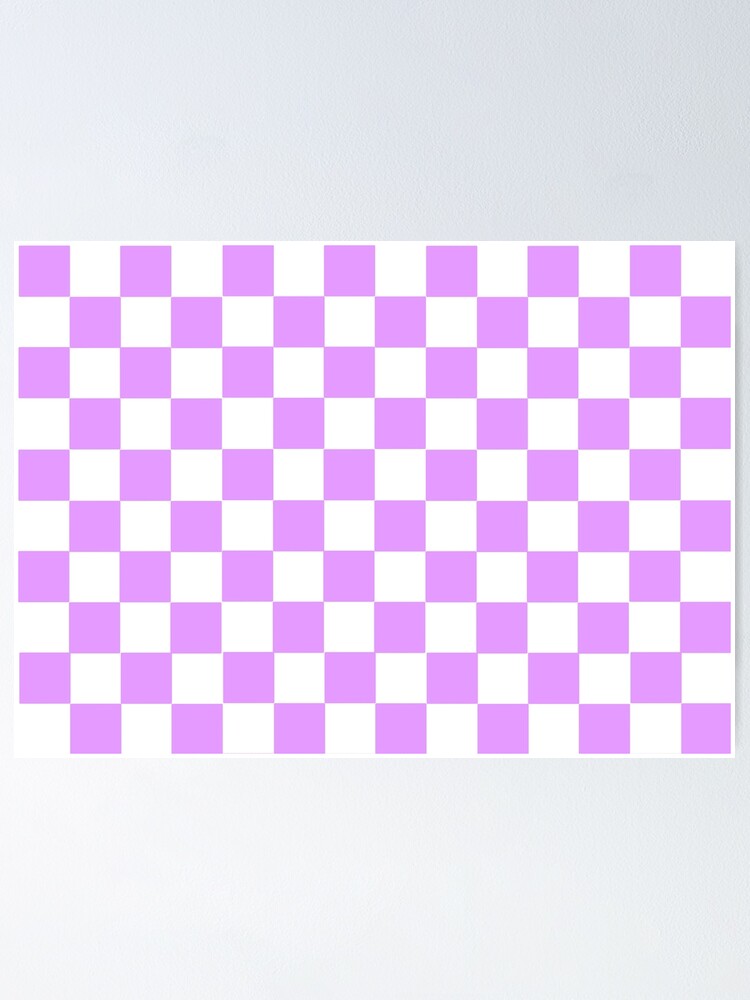 "checkered pattern, light purple and white" Poster by robinverheul ...