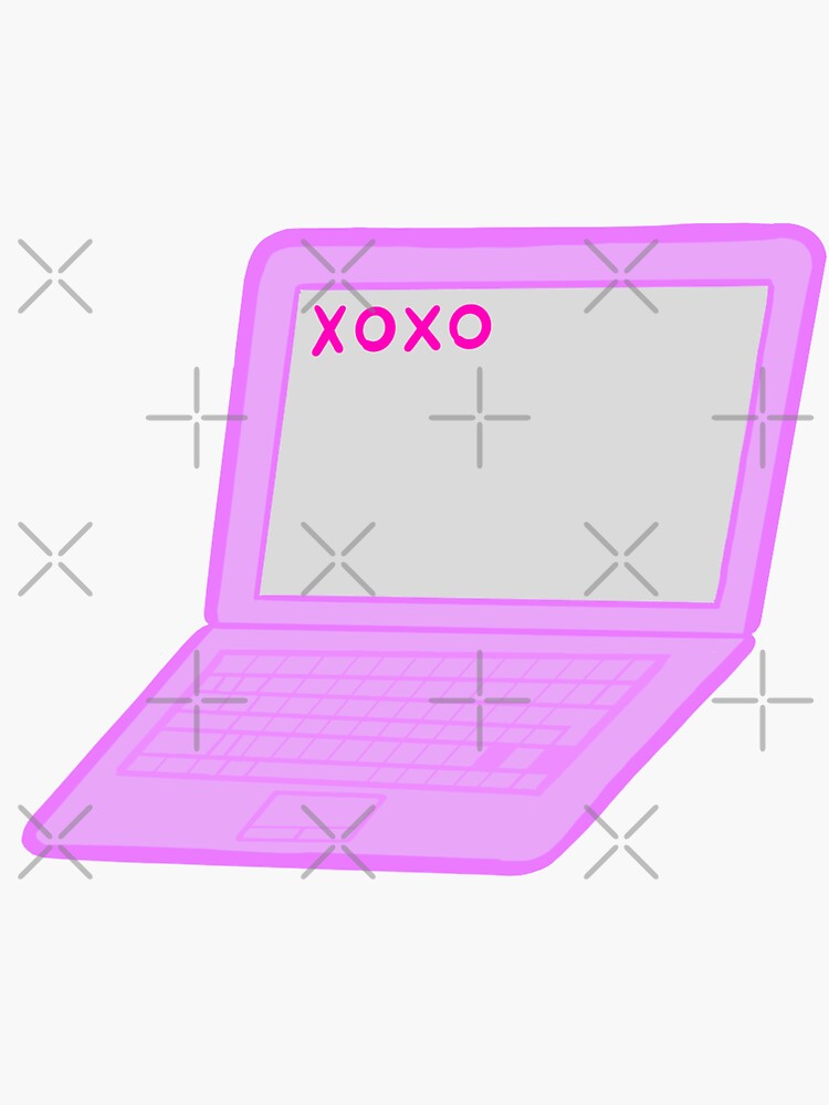 "Pink laptop " Sticker by apis-florea | Redbubble