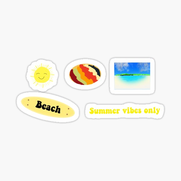 "Beach sticker pack/collab with Scissorsdesigns " Sticker for Sale by ...