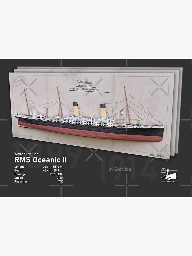"RMS Oceanic II - Postcard (EN)" Sticker for Sale by vandragonde ...