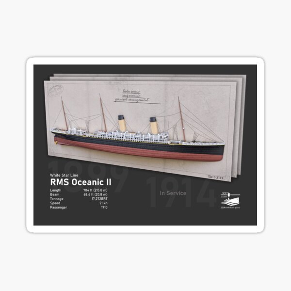 "RMS Oceanic II - Postcard (EN)" Sticker for Sale by vandragonde ...