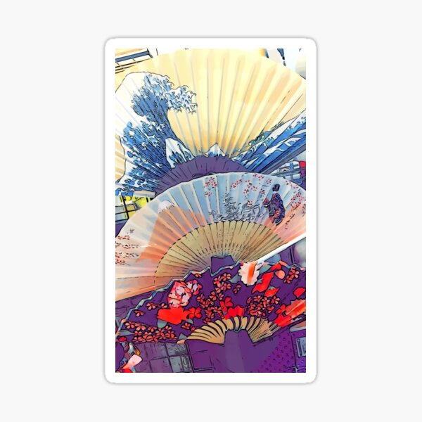 "aesthetic japanese fans " Sticker for Sale by simptrash | Redbubble