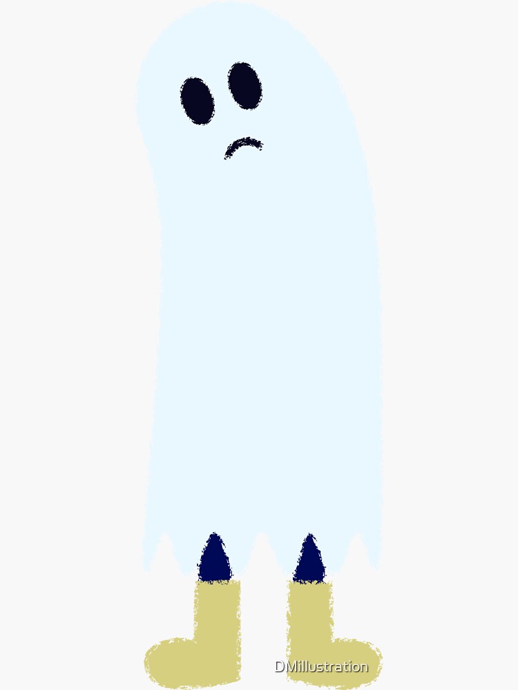 "Sad Ghost " Sticker for Sale by DMillustration | Redbubble