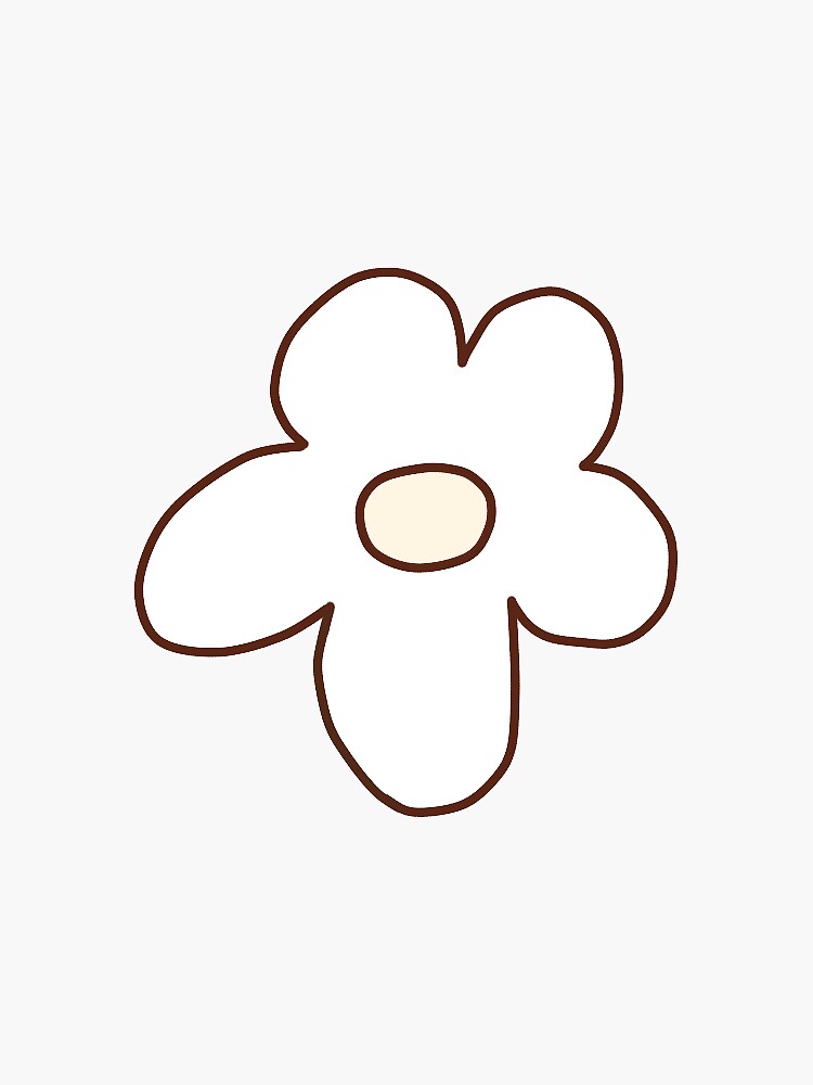 Pegatina «Flor beige de dibujos animados» de Madamoiseille | Redbubble