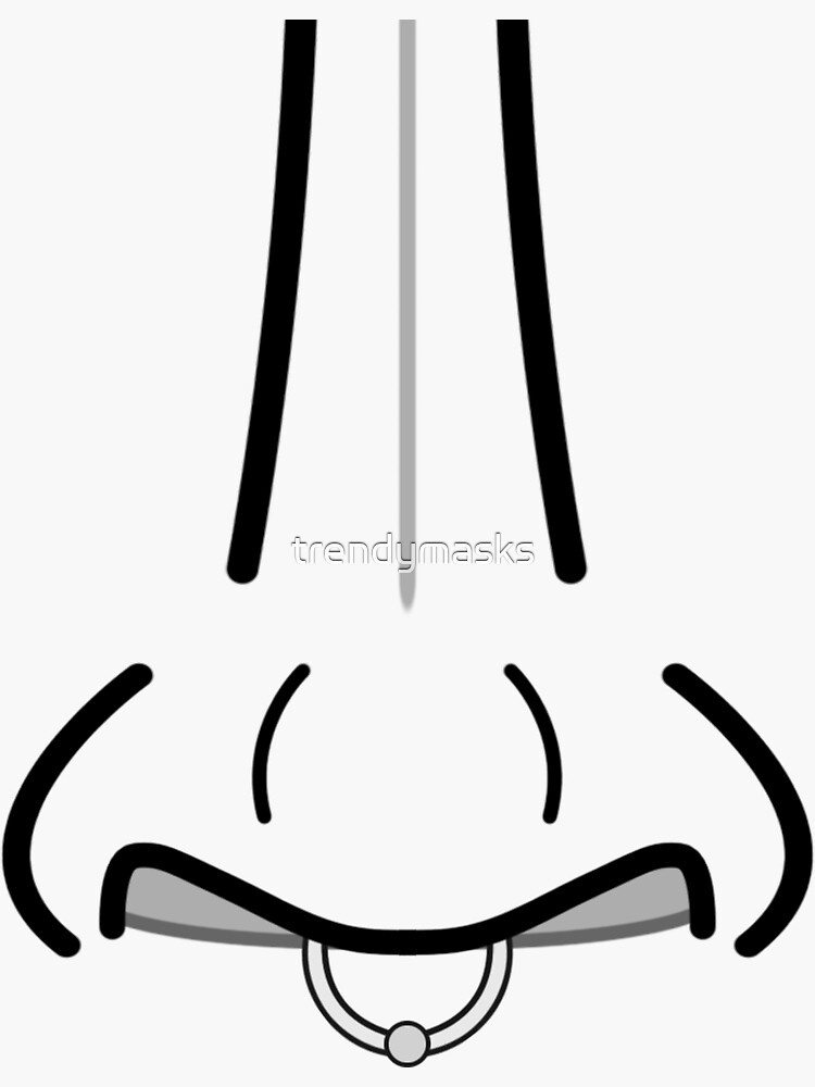 "Nose with Septum Piercing - Facial Features Design" Sticker for Sale ...