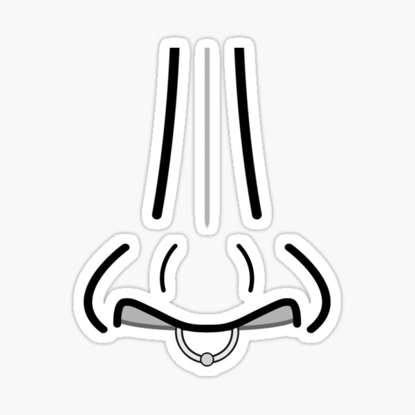 "Nose with Septum Piercing - Facial Features Design" Sticker for Sale ...