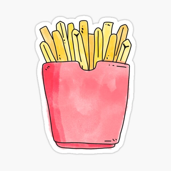 "watercolor french fries" Sticker for Sale by swagnstickers | Redbubble
