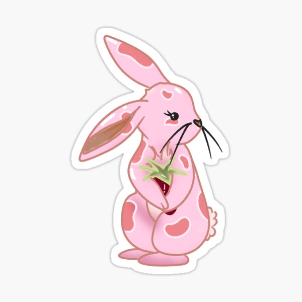 "strawberry bunny︱Starry Burrow" Sticker for Sale by starryburrow ...