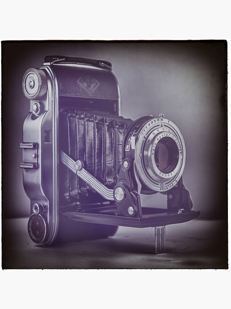 "Vintage 1930's German folding bellows camera artwork" Sticker for Sale ...