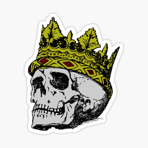 "The dead king Skull with Crown" Sticker for Sale by djouguer | Redbubble
