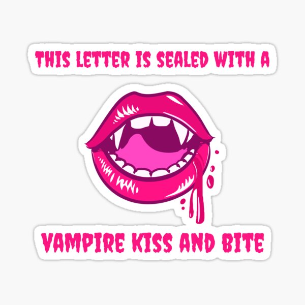 "Vampire kiss and bite" Sticker for Sale by miminova | Redbubble
