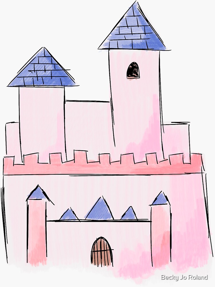 "Pink Castle" Sticker by BeckyJo37 | Redbubble