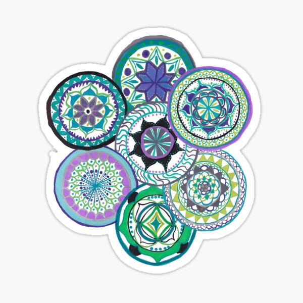 "Miniature Mandalas" Sticker for Sale by KStevensonart | Redbubble