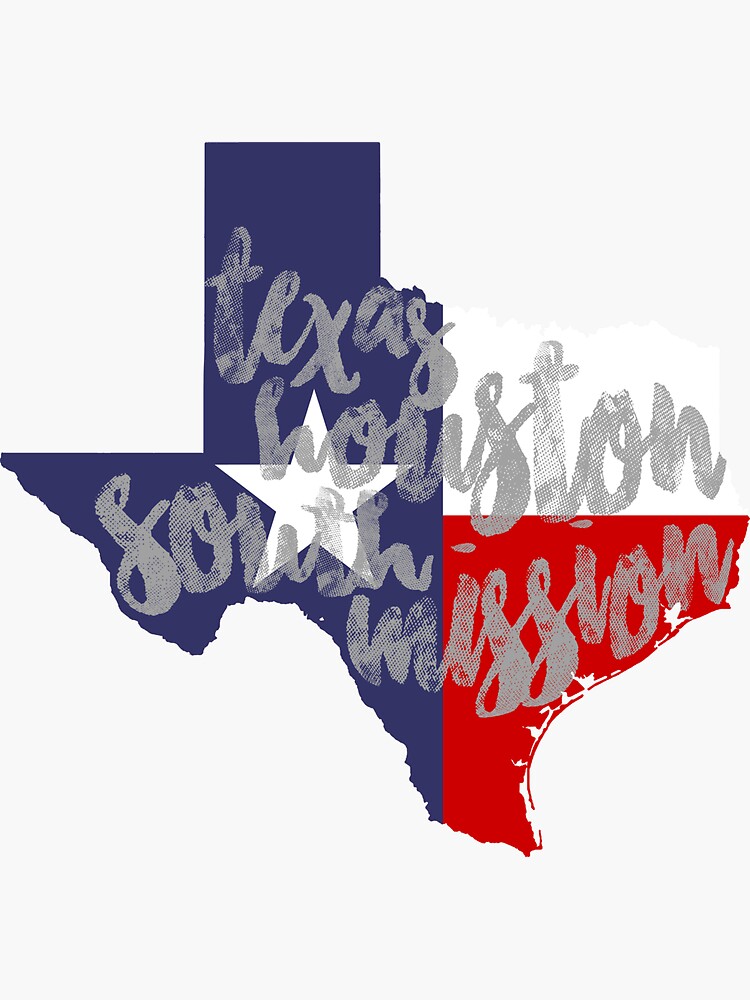 "Cursive Texas Houston South Mission" Sticker for Sale by smilinggirld ...